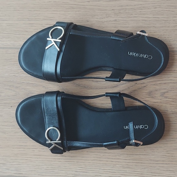Calvin Klein | Shoes | Calvin Klein Black Sandals | Poshmark